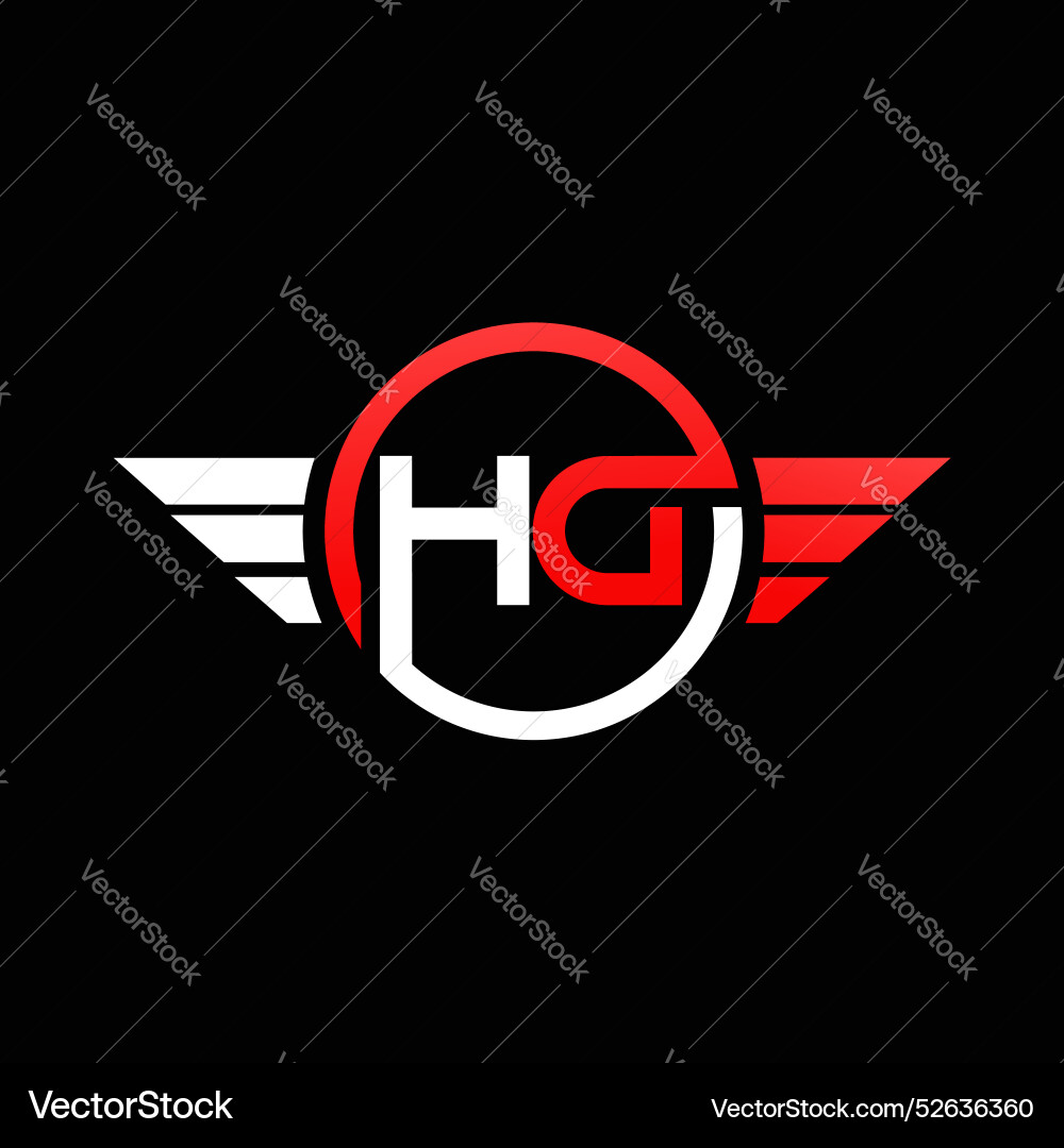 Initial letter hg logo symbol Royalty Free Vector Image