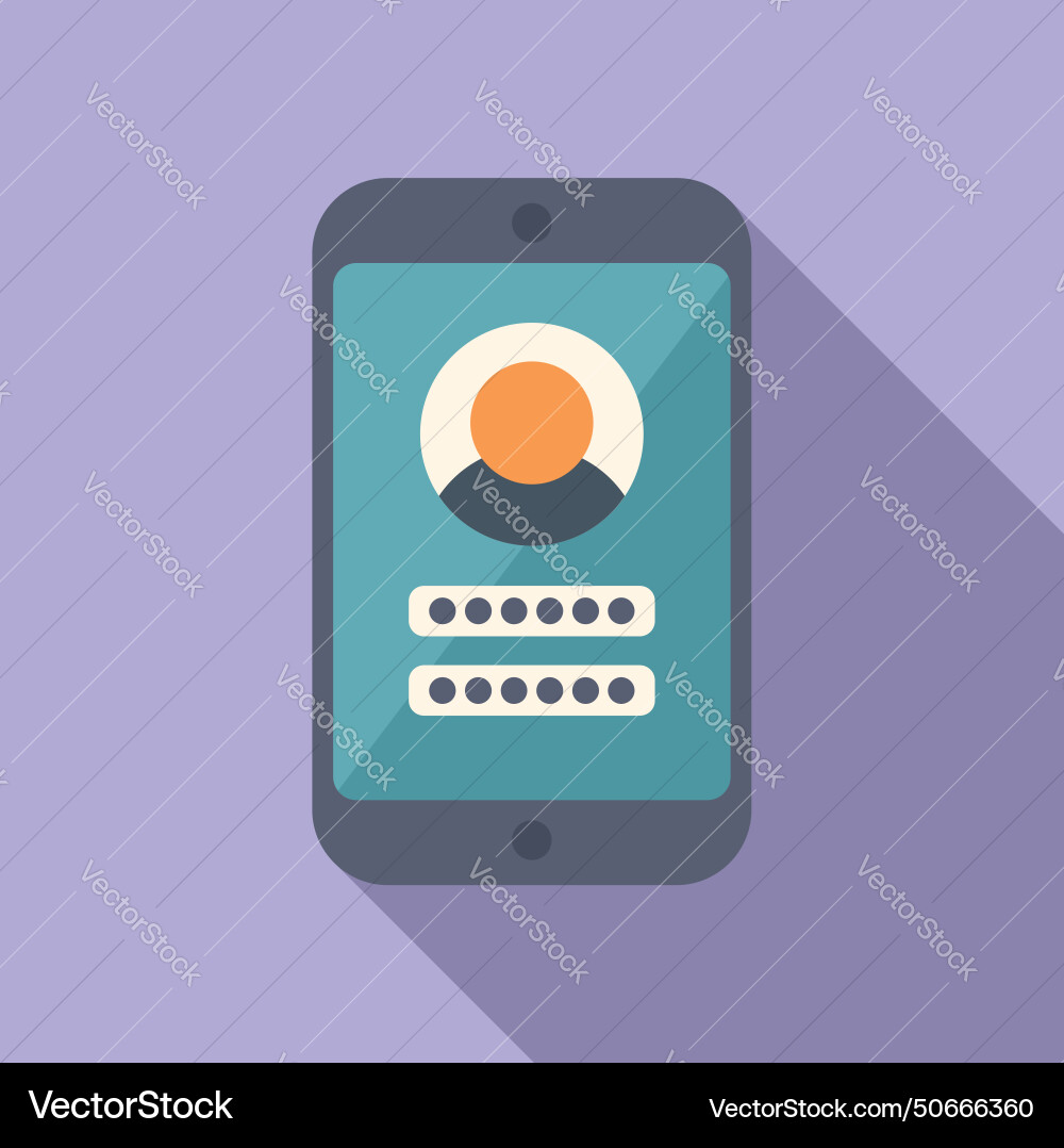 Person phone sign in icon flat application Vector Image