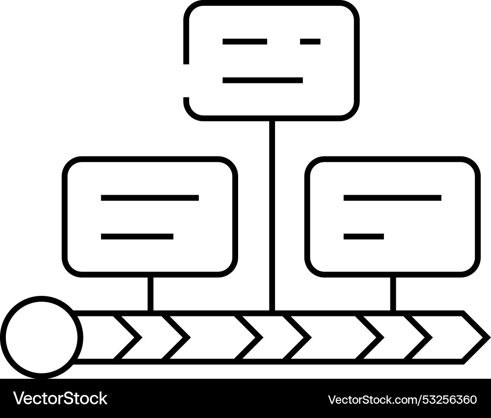Timeline management line icon Royalty Free Vector Image