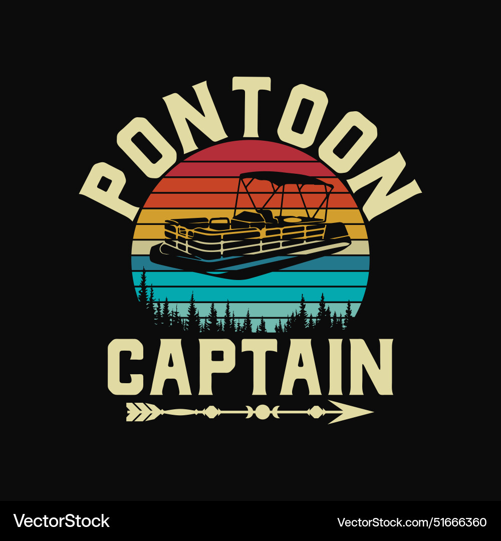 Vintage pontoon captain Royalty Free Vector Image