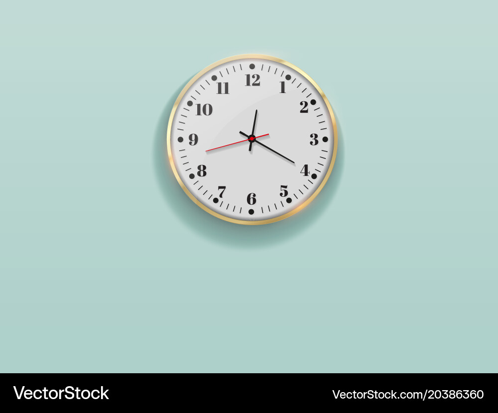 Wall clock office template design Royalty Free Vector Image
