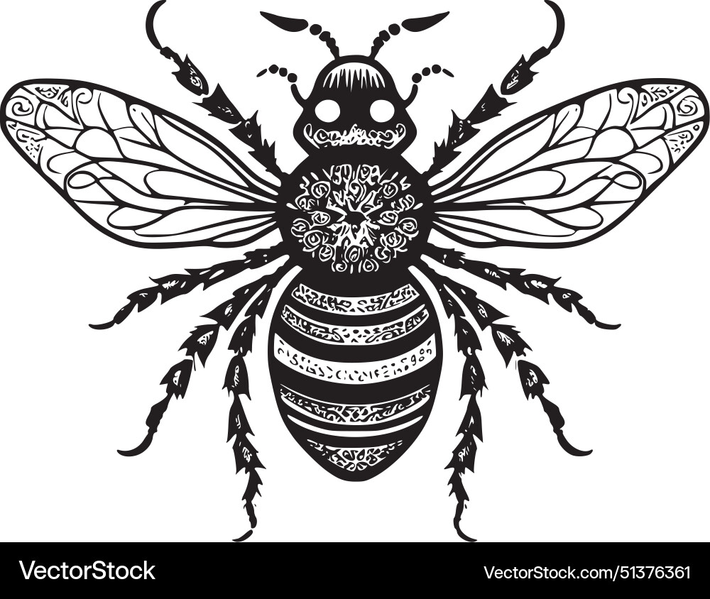 Bee - minimalist and flat logo Royalty Free Vector Image