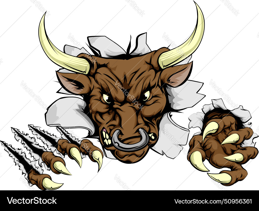 Bull claw breakout Royalty Free Vector Image - VectorStock