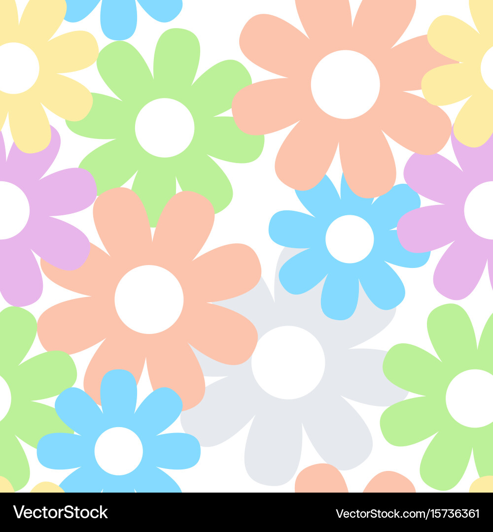 Delicate Pastel Daisy Floral Pattern Royalty Free Vector
