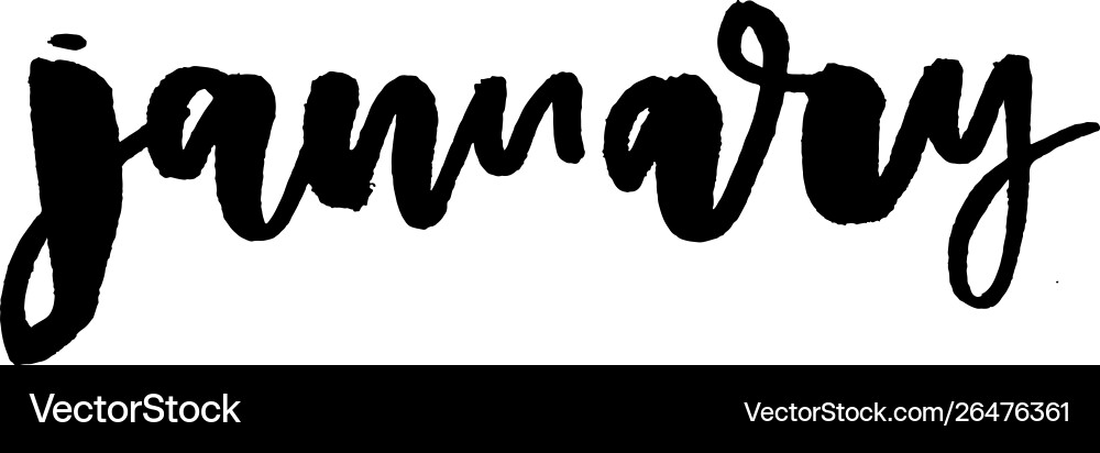 Elegant January Calligraphy Royalty Free Vector Image