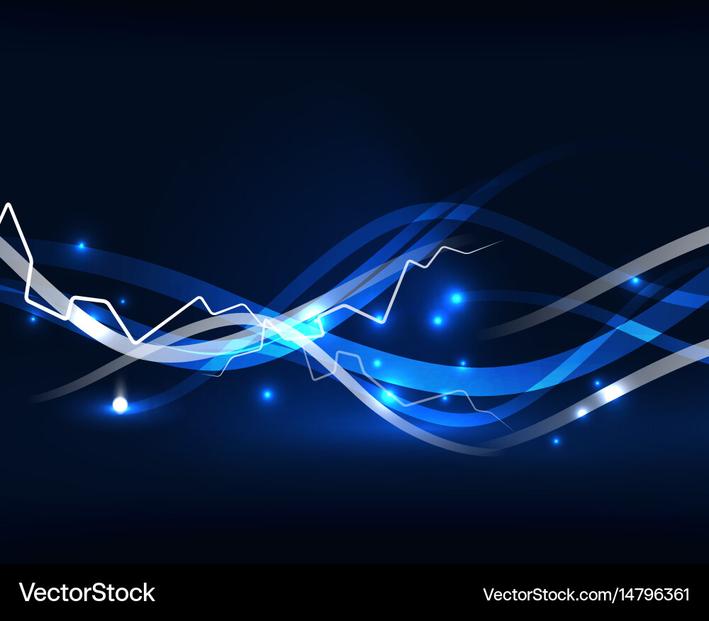 Glowing wavy lines template Royalty Free Vector Image
