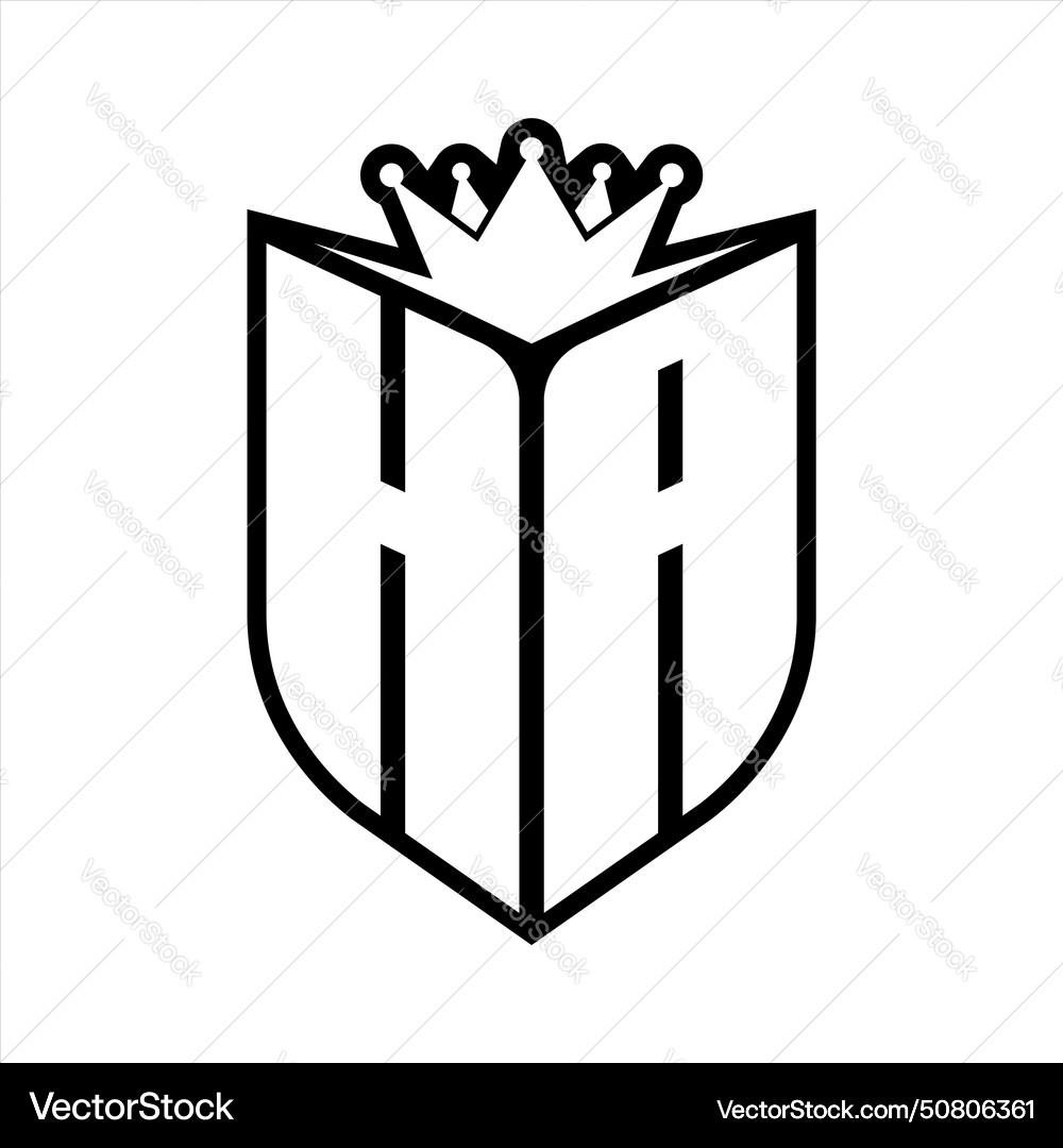 Ha letter bold monogram with shield shape Vector Image