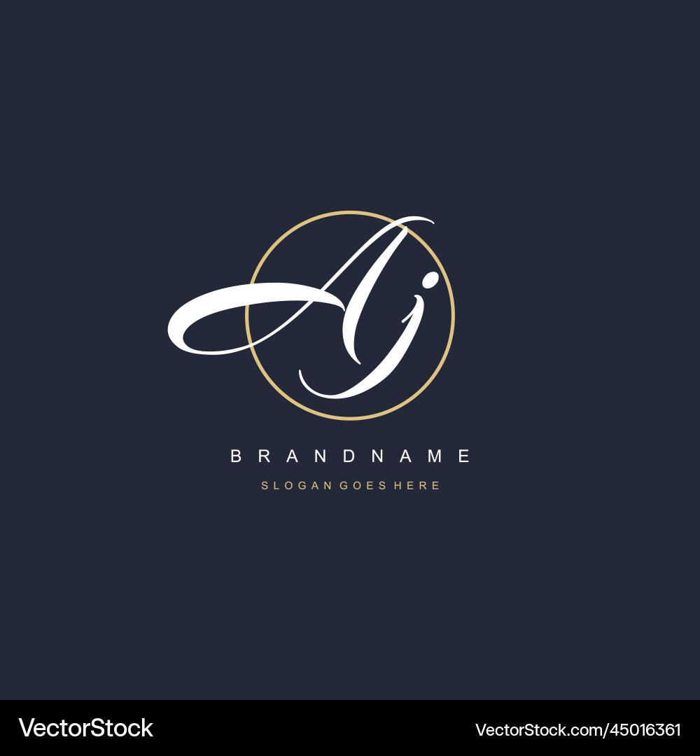 Initial letter aj logo monogram feminine style Vector Image