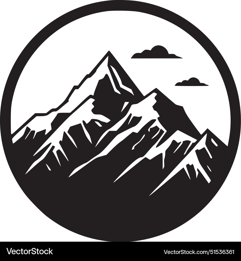 Mountain range - minimalist and flat logo Vector Image