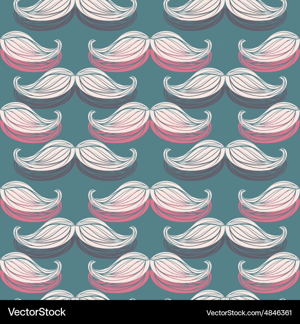 Mustache seamless pattern Royalty Free Vector Image
