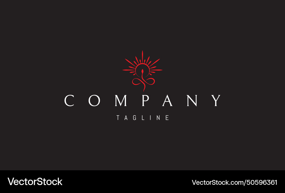 Red logo with an abstract image of a snake Vector Image