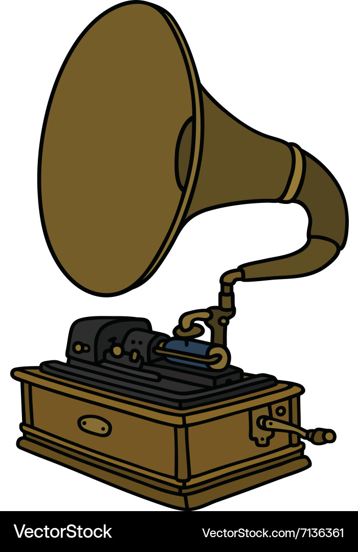 Retro horn gramophone Royalty Free Vector Image