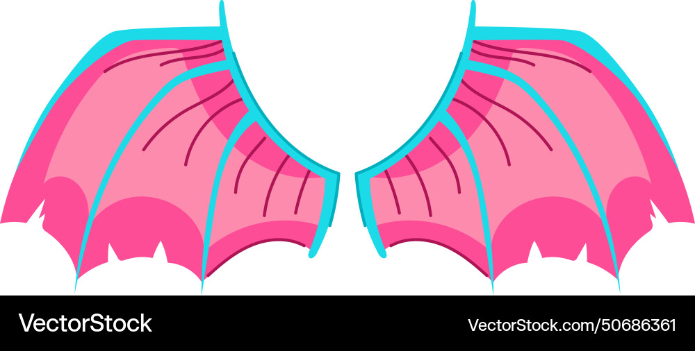 Wing wings dragon cartoon Royalty Free Vector Image
