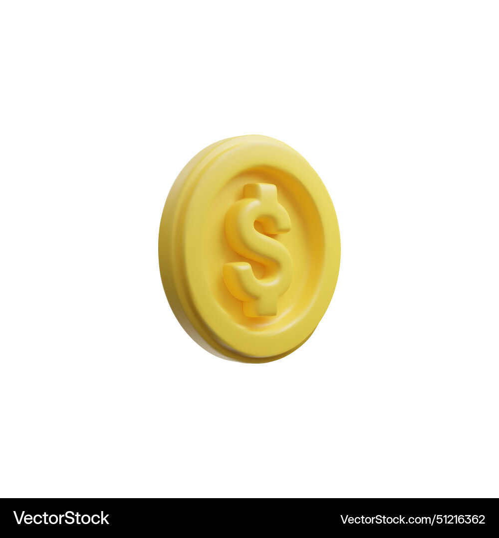 3d dollar coin isometric icon render money Vector Image