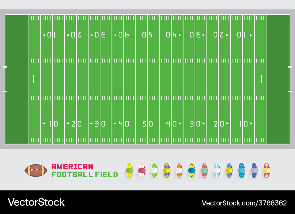 American football field Royalty Free Vector Image