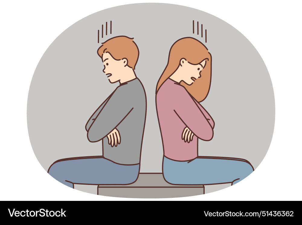 Angry couple suffer from relationships problems Vector Image