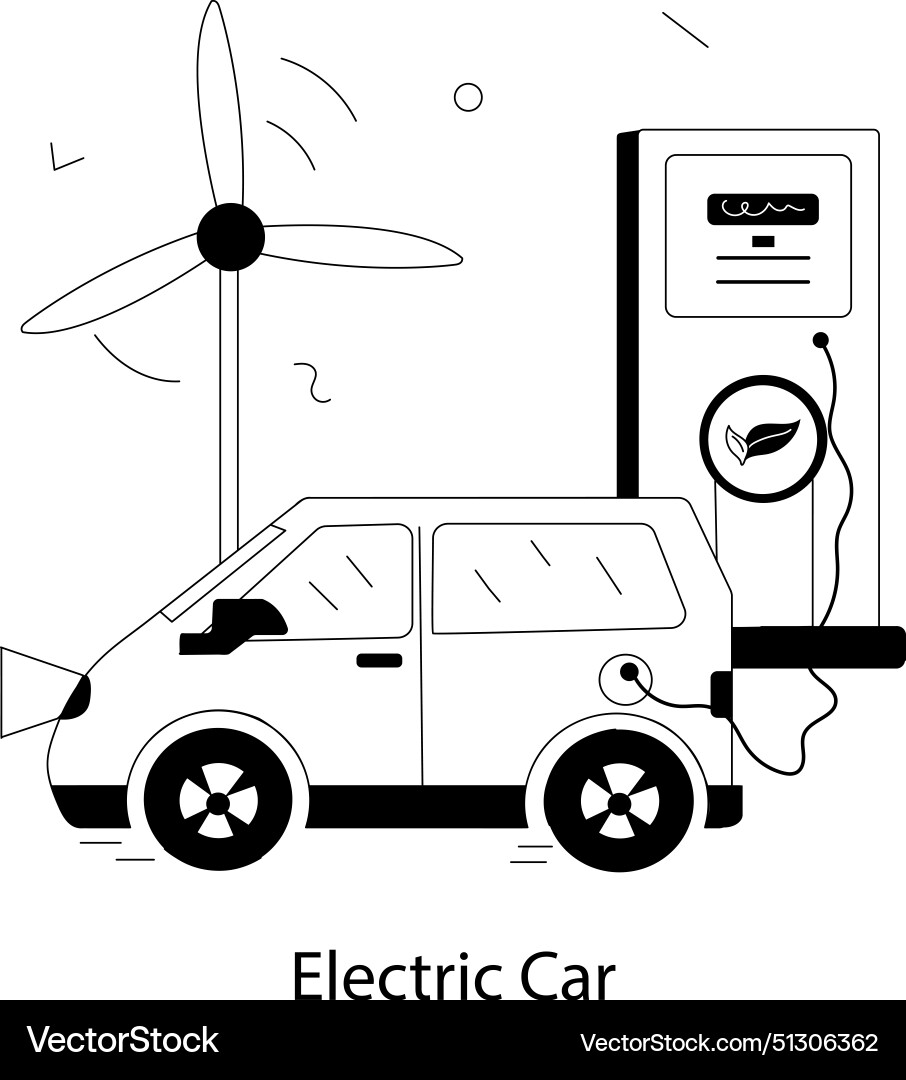 Electric car Royalty Free Vector Image - VectorStock