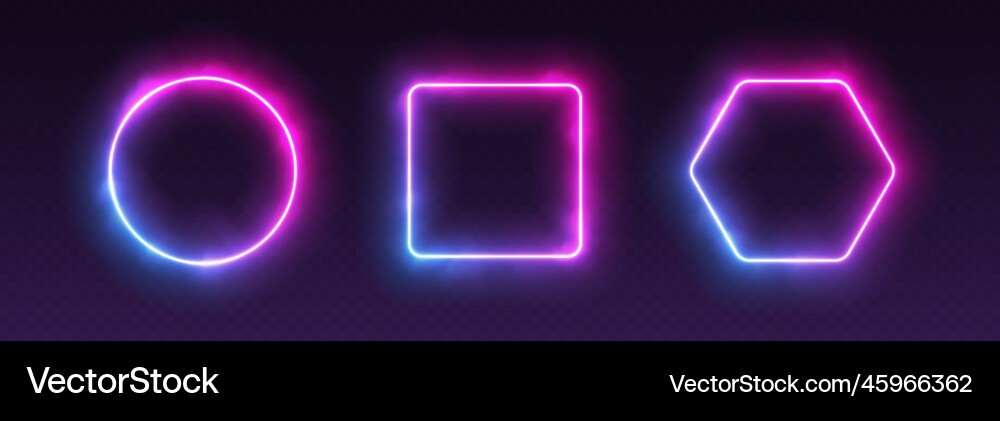 Gradient neon frames with smoke led borders Vector Image