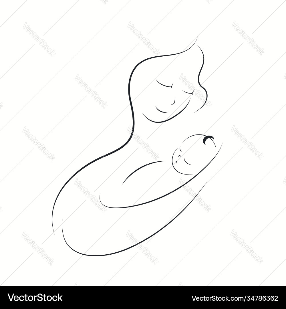 Mother and baline drawing Royalty Free Vector Image