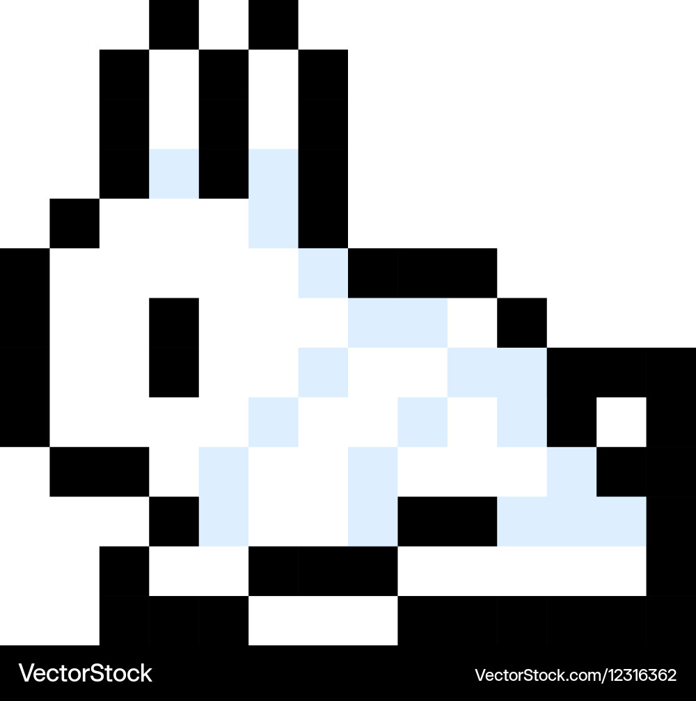 Pixelated bunny 8 bit pixel art - isolated Vector Image