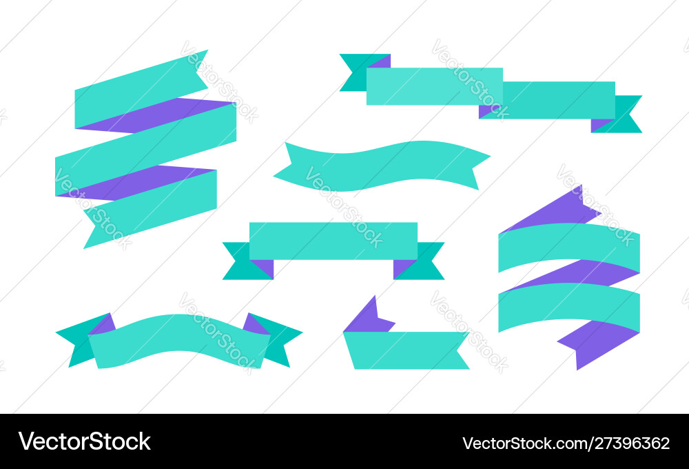 Ribbon banner set color for text Royalty Free Vector Image