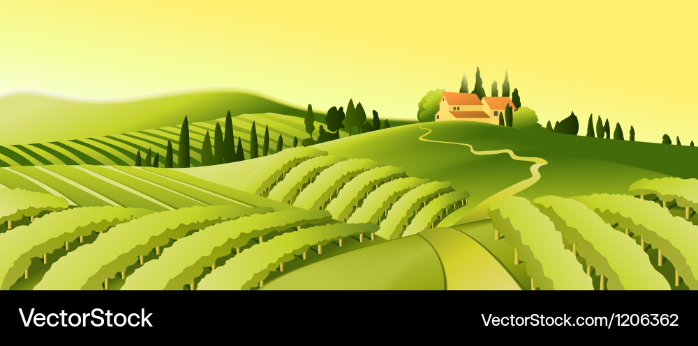 Rural landscape Royalty Free Vector Image - VectorStock