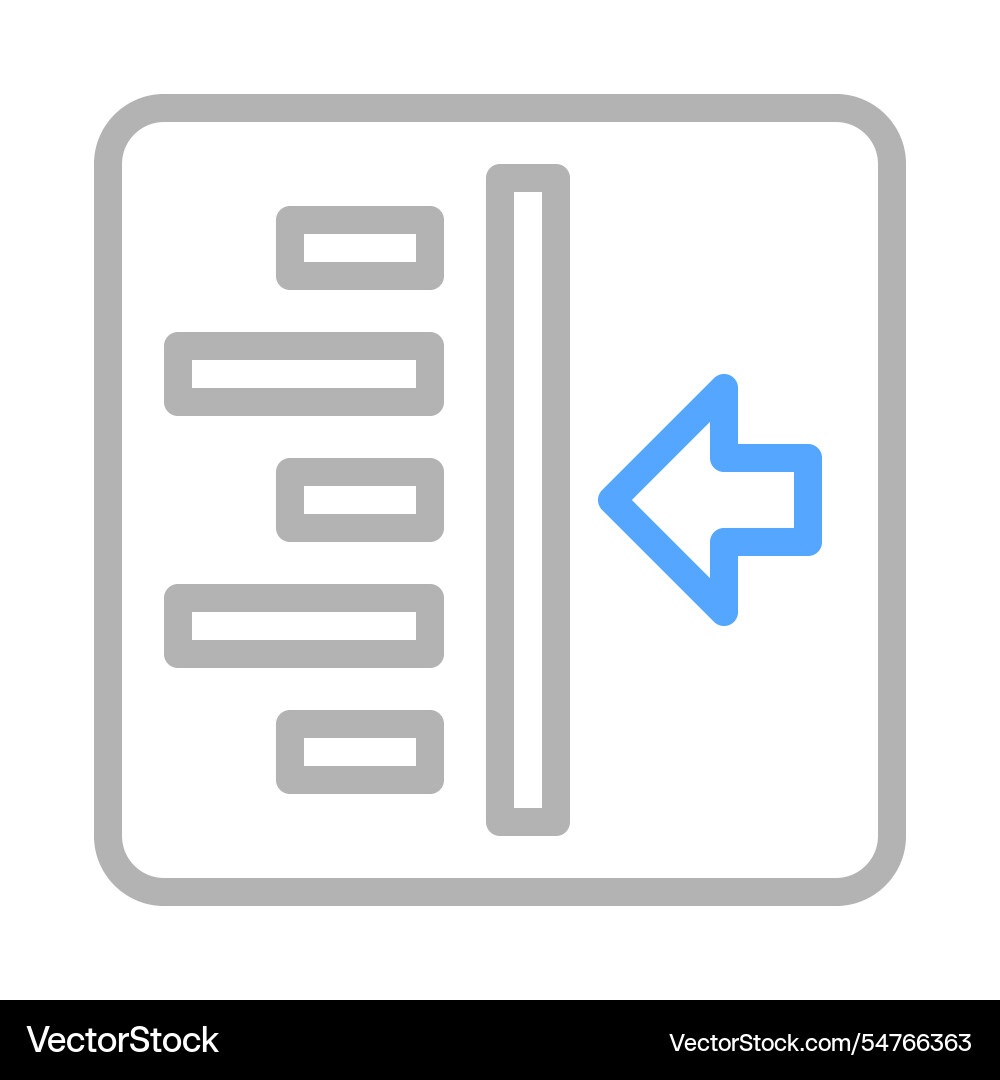 Left indent icon concept of text formatting Vector Image Left indent icon concept of text formatting Vector Image