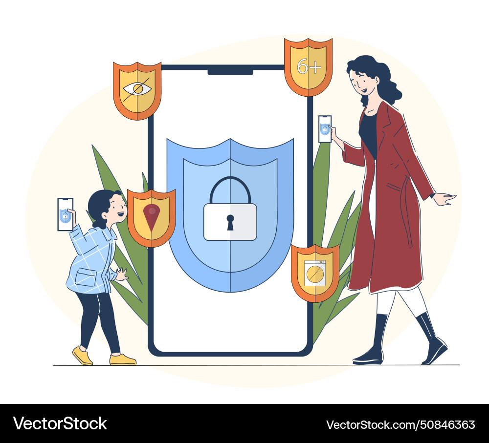 Parental control software simple Royalty Free Vector Image