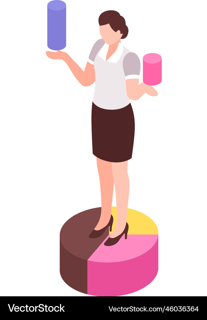 Business analyst woman composition Royalty Free Vector Image