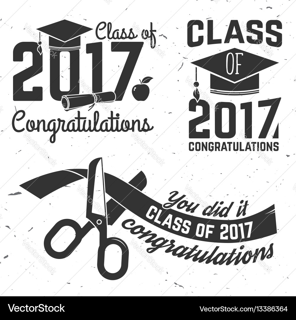 Class of 2017 badge Royalty Free Vector Image - VectorStock