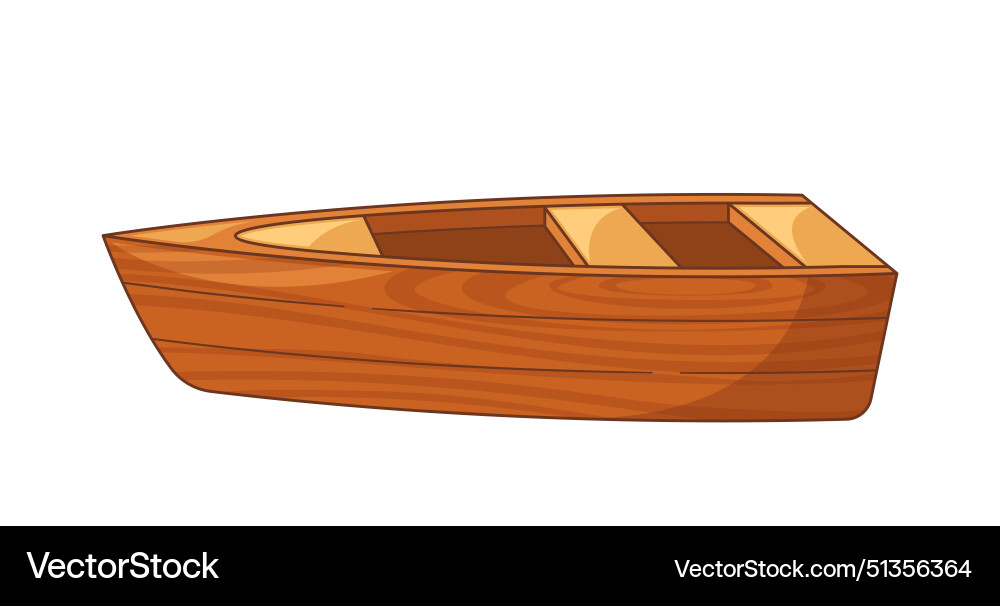Classic wooden rowboat isolated on white Vector Image