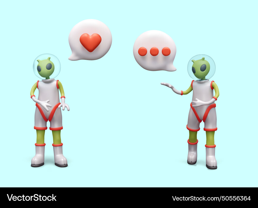 Love communication between aliens unusual dating Vector Image