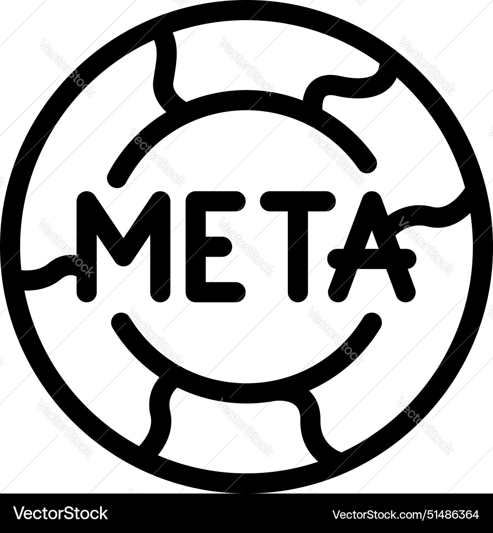 Meta logo with smiling globe design Royalty Free Vector