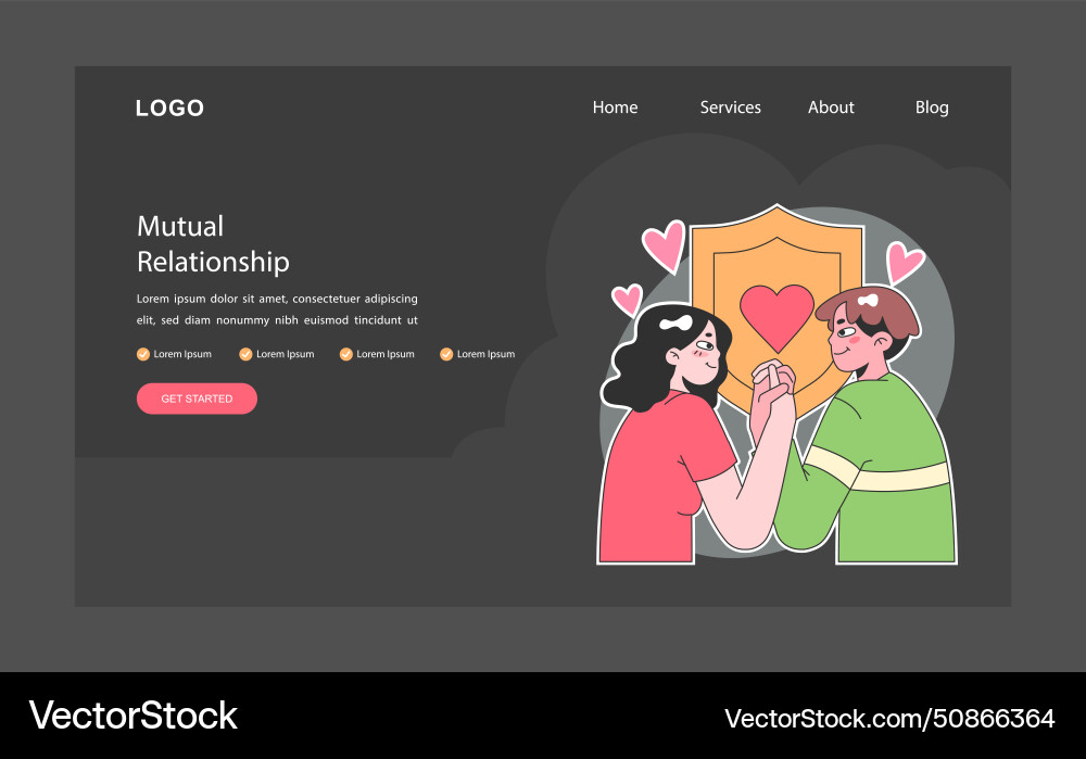 Mutual relationship healthy harmonious bond Vector Image