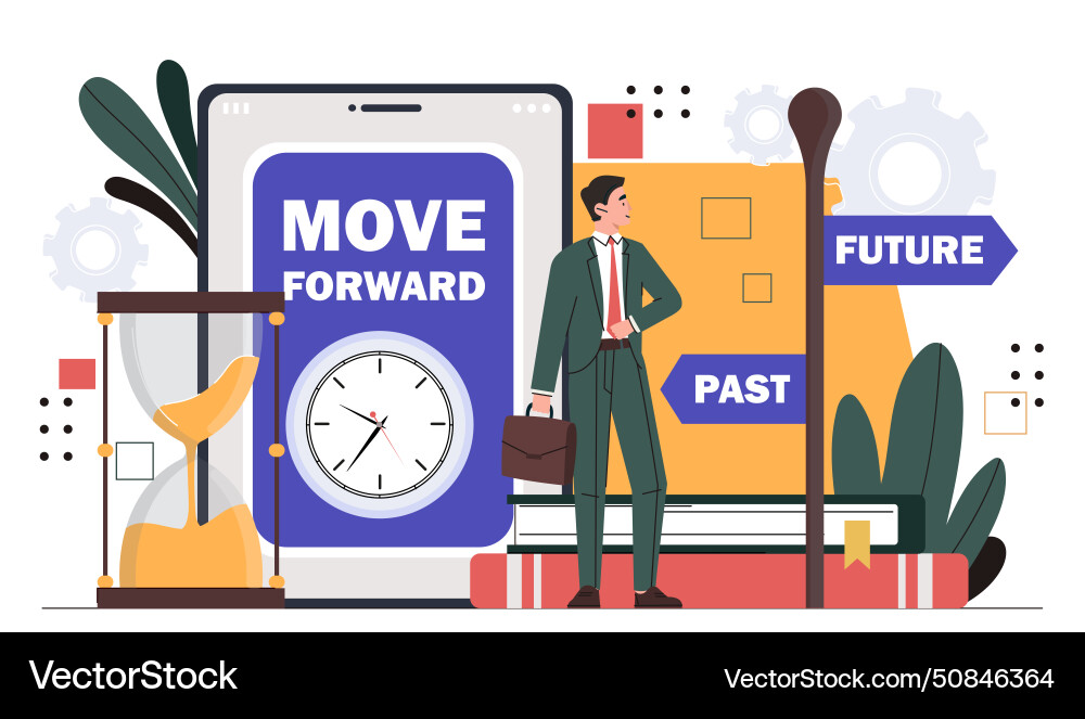 Past and future concept Royalty Free Vector Image