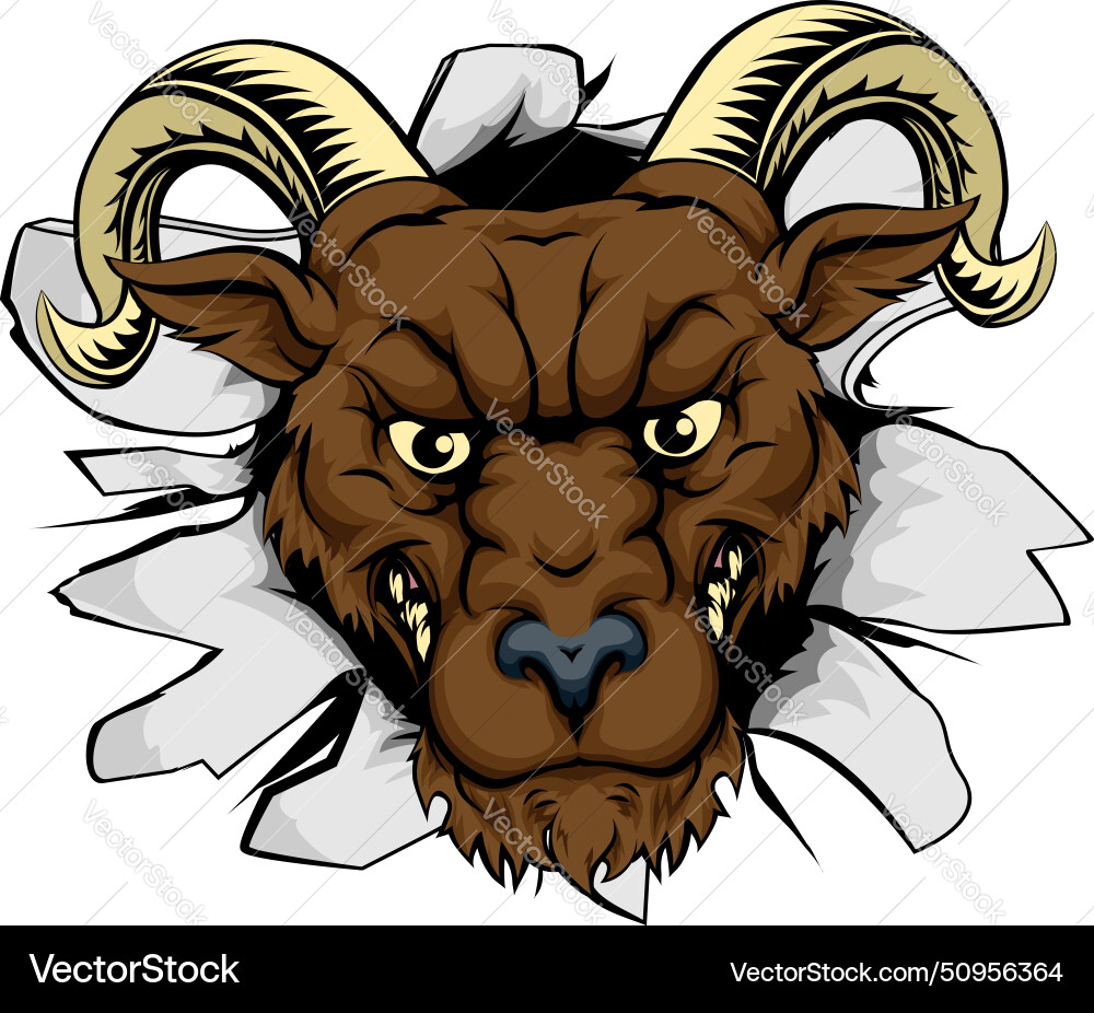 Ram mascot smash out Royalty Free Vector Image