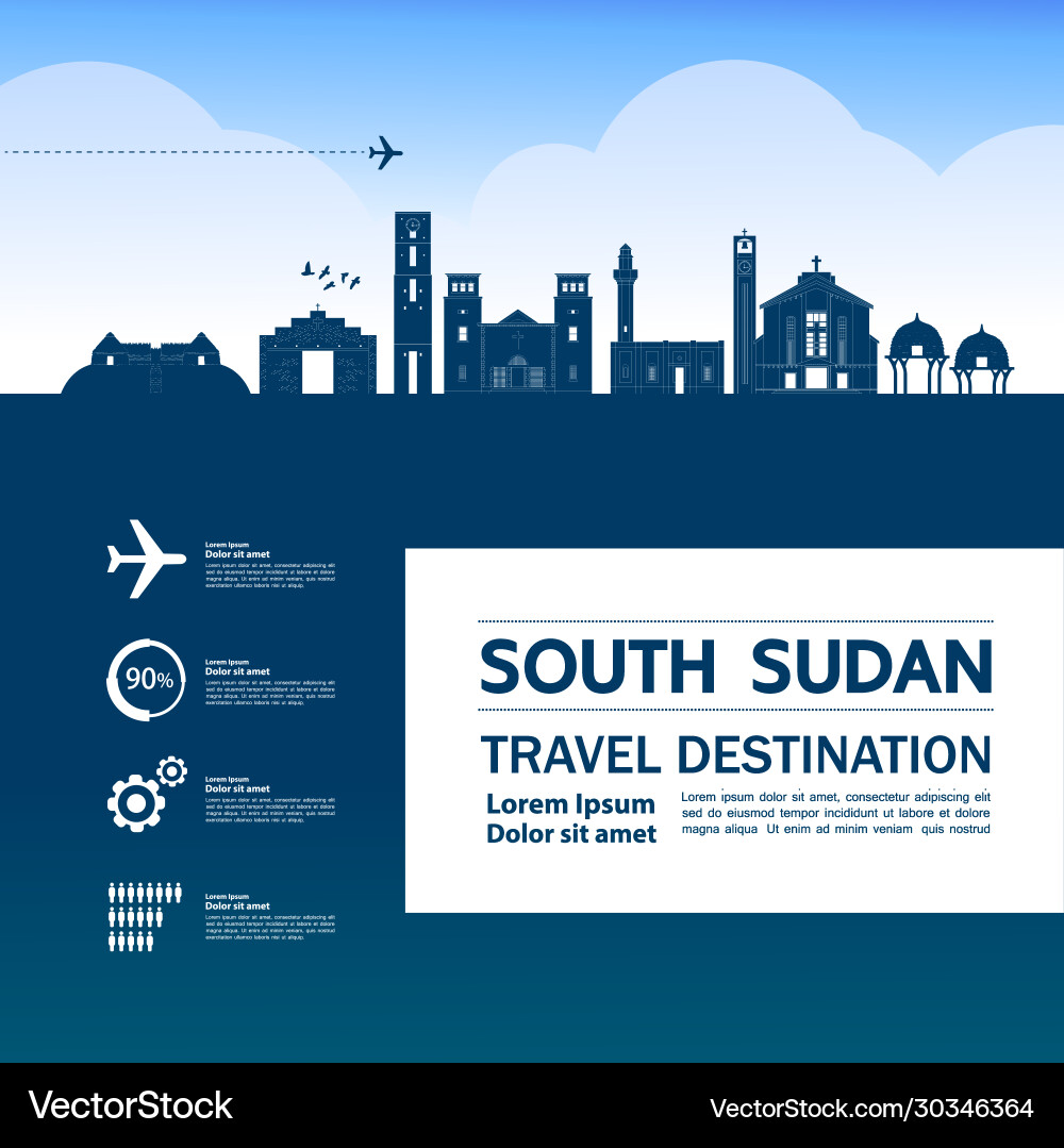 South sudan travel destination Royalty Free Vector Image