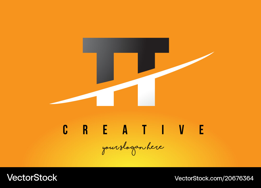 Tt t letter modern logo design with yellow Vector Image