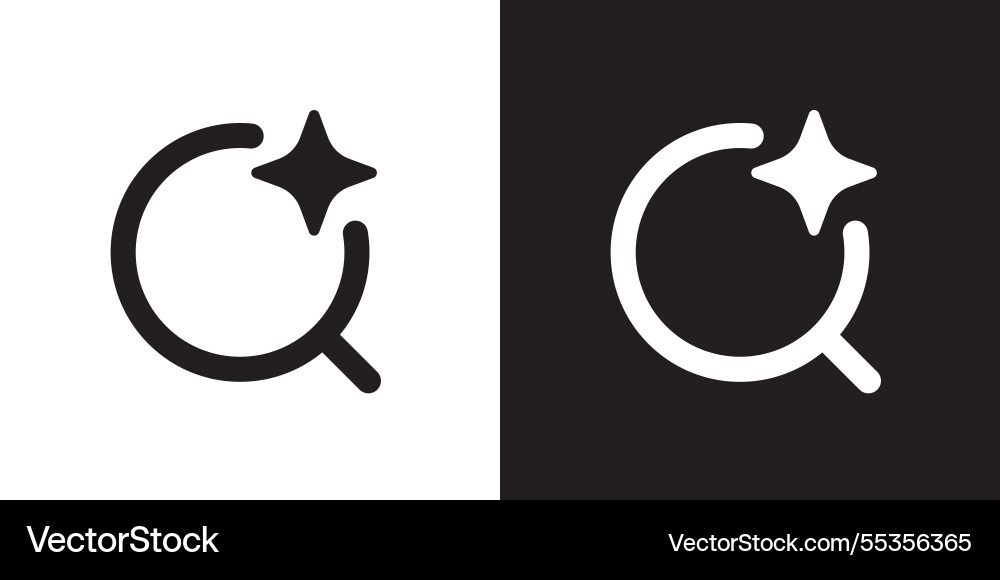 Ai search and research icon generate symbol Vector Image