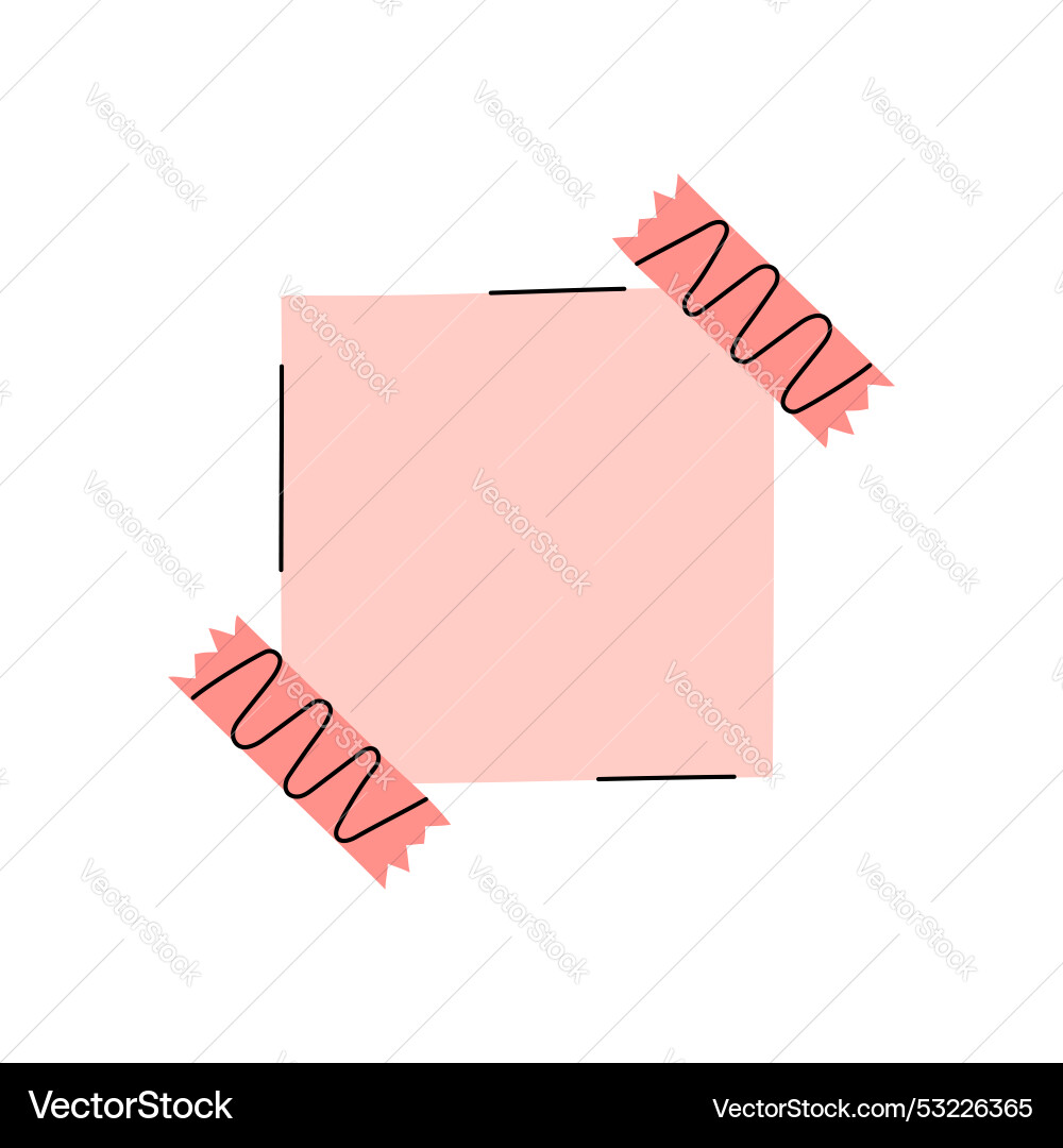 Blank square note paper isolated element Vector Image