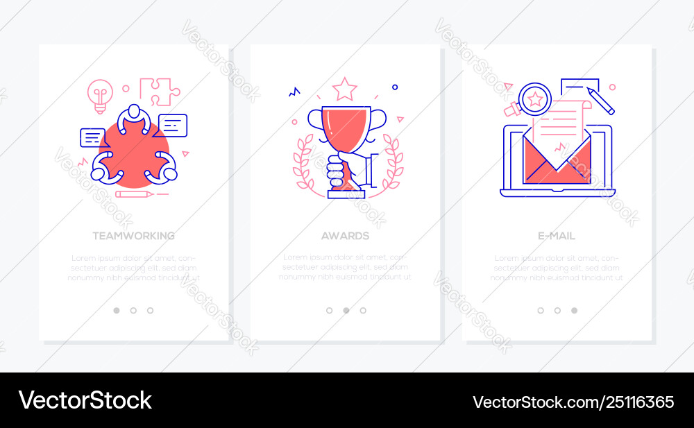 Business - set line design style vertical web Vector Image