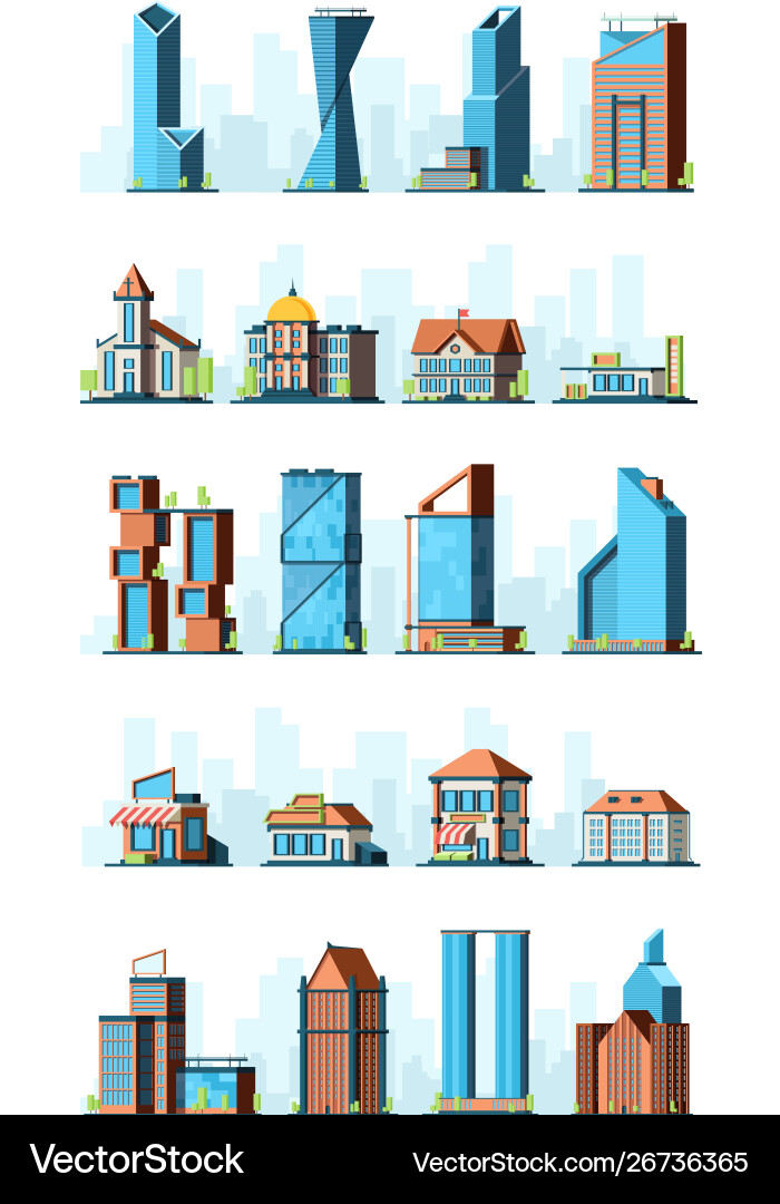 City infrastructure urban construction houses Vector Image