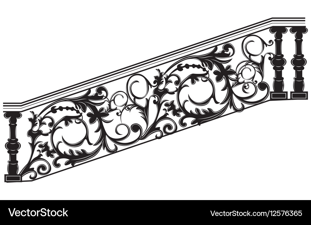 Stair railing Royalty Free Vector Image - VectorStock
