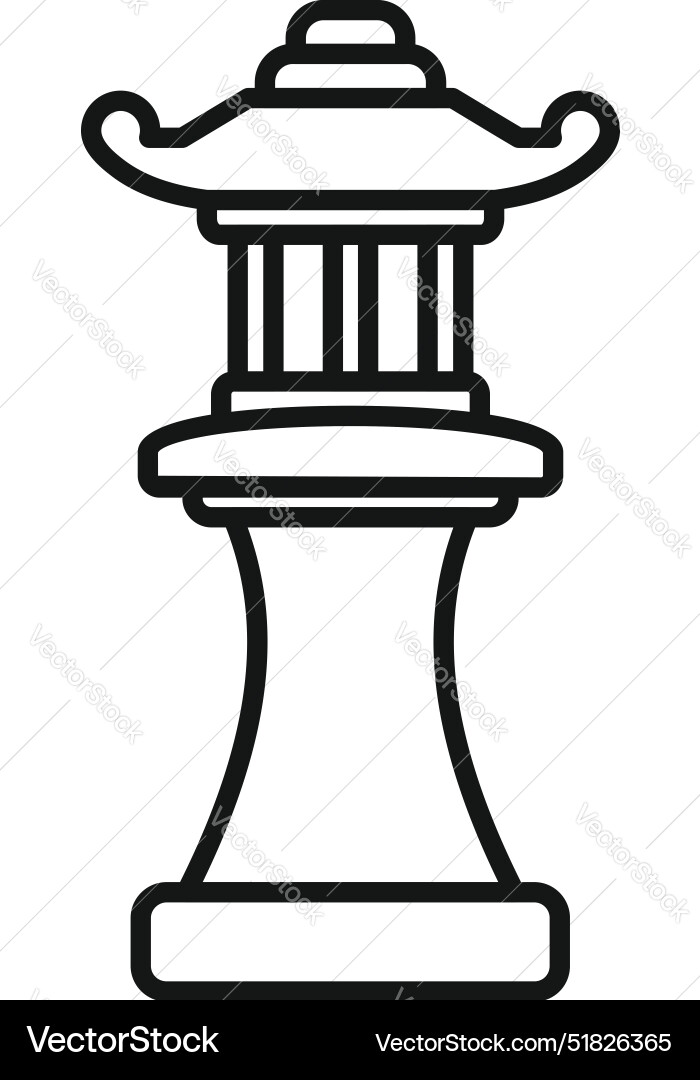 Stone lantern standing on a base with curved Vector Image