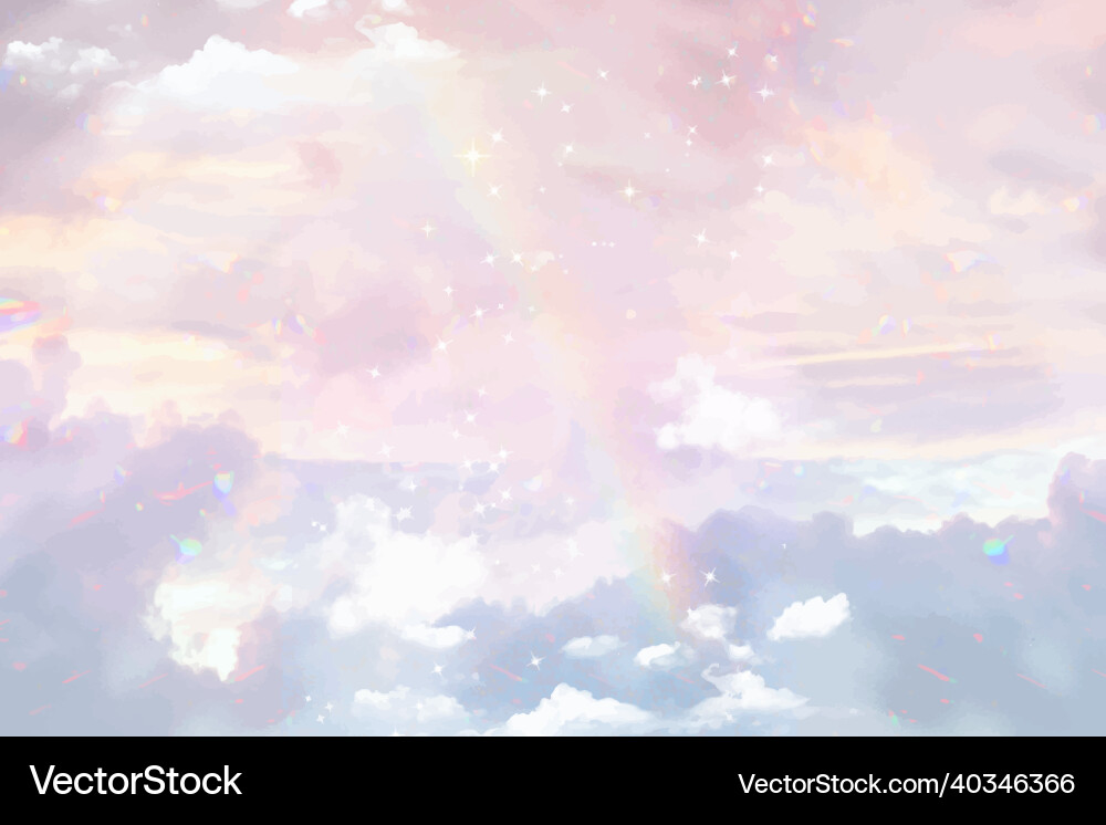 Pastel Rainbow Cloud Background Aesthetic Skies Digital Paper, Sky