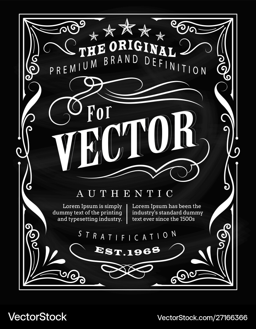 Antique label typography poster vintage frame Vector Image