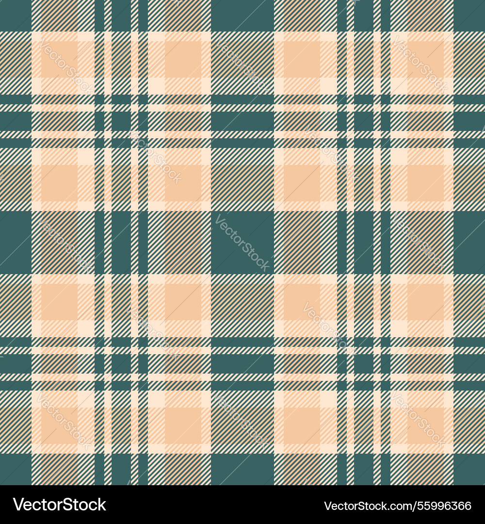 Elegant peach and teal plaid pattern perfect Vector Image