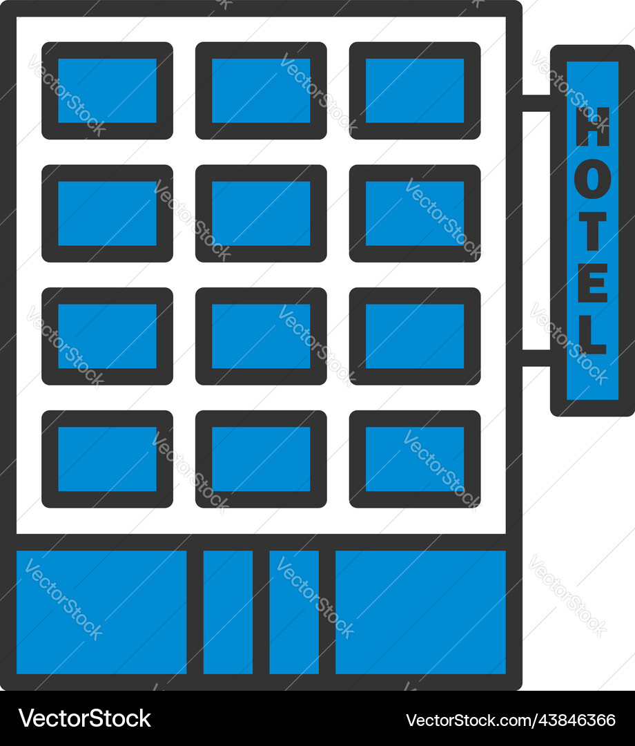 Hotel building icon Royalty Free Vector Image - VectorStock