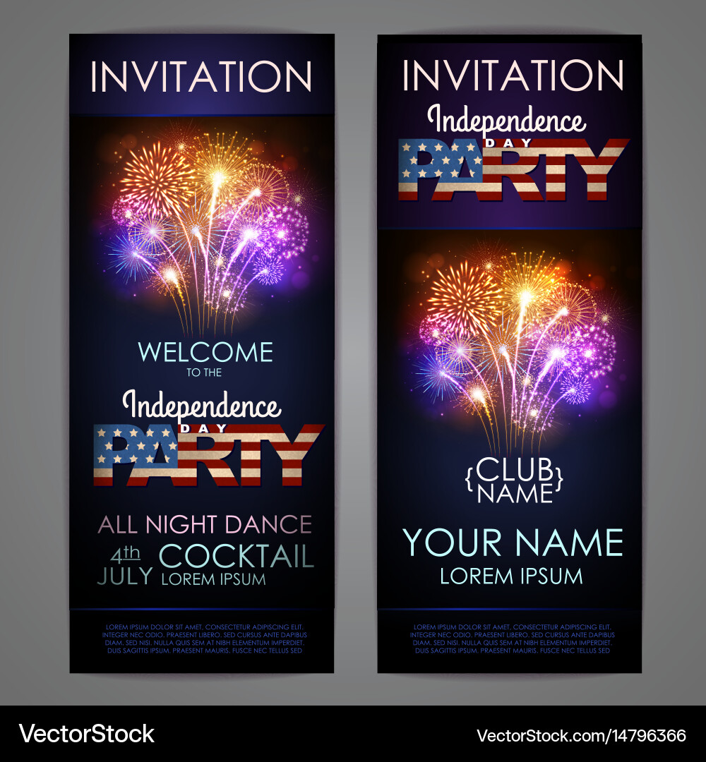 Independence day party poster with holiday Vector Image