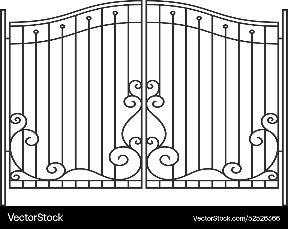 Iron gates ornate decorative classic wrought Vector Image
